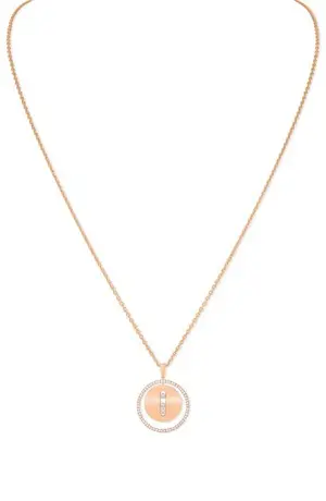 Messika Messika Lucky Move Pavé Diamond Pendant Necklace In 18k Gold Rose Gold