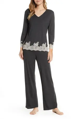 Natori NATORI Luxe Shangri-La Pajamas Aco Anthracite