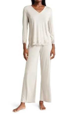 Natori NATORI Luxe Shangri-La Pajamas Cashmere W/ Cocoon