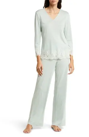 Natori NATORI Luxe Shangri-La Pajamas Sage Green