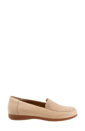 Trotters Deanna Flat Loafer - Biege Croco