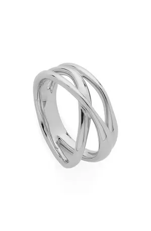Monica Vinader Nura Crossover Ring - Silver