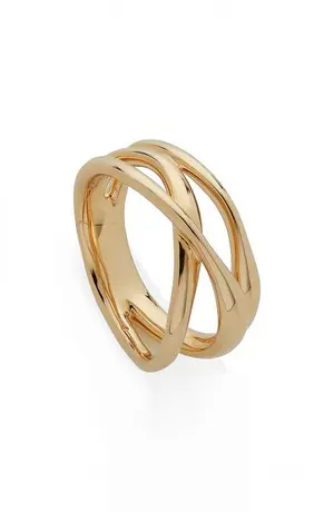 Monica Vinader Nura Crossover Ring - Yellow Gold