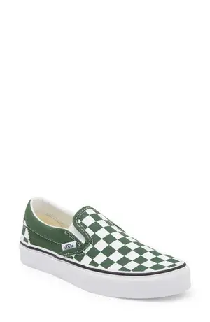 VANS Classic Slip-on Sneakers - Checkerboard Emerald