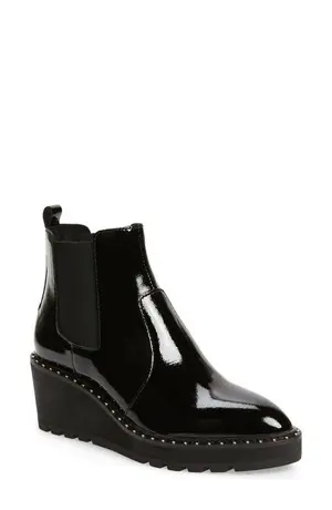 CECILIA NEW YORK Gemma Wedge Boot - Black Patent