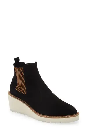 CECILIA NEW YORK Gemma Wedge Boot Fstrip Black