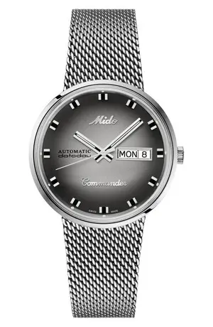 MIDO MIDO Commander Mesh Strap Watch Silver