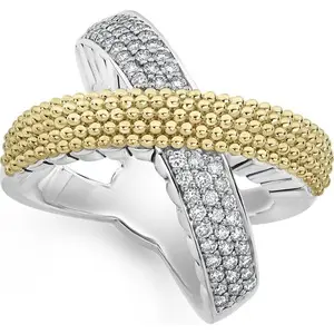 Lagos Caviar Lux Diamond Band Ring - Silver