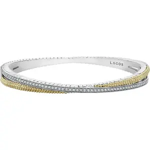 Lagos Caviar Lux Diamond Bangle - Silver/diamond