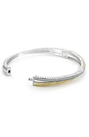 Lagos Caviar Lux Diamond Bangle - Silver/diamond