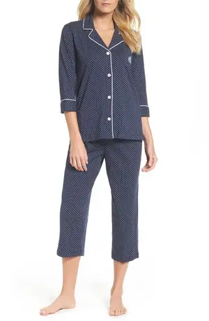 Ralph Lauren Knit Crop Cotton Pajamas - Blue