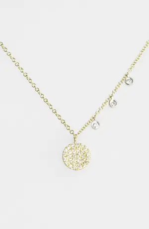 Meira T Diamond Disc Pendant Necklace - Yellow Gold