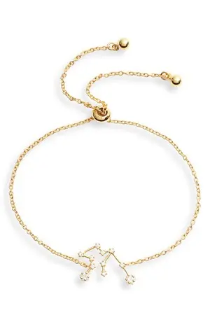 Sterling Forever Zodiac Constellation Bracelet - Gold Aquarius