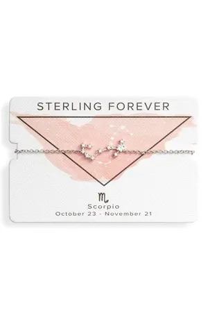 Sterling Forever Zodiac Constellation Bracelet - Silver Scorpio