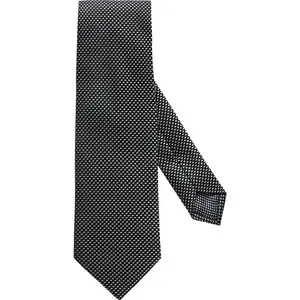 Eton Diamond Textured Silk Tie - Black