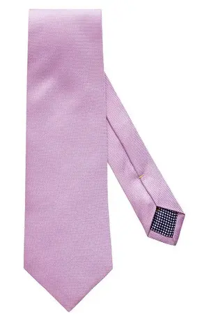 Eton Eton Solid Silk Textured Standard Neck Tie Pink/red