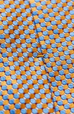 Eton Microdot Silk Neck Tie - Yellow