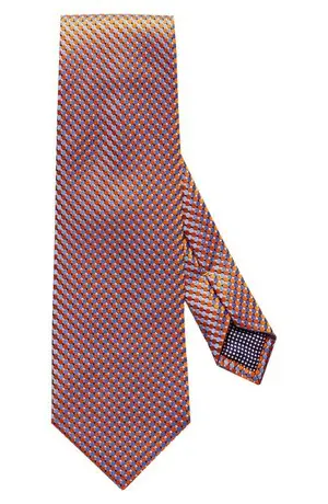Eton Microdot Silk Neck Tie - Yellow/orange