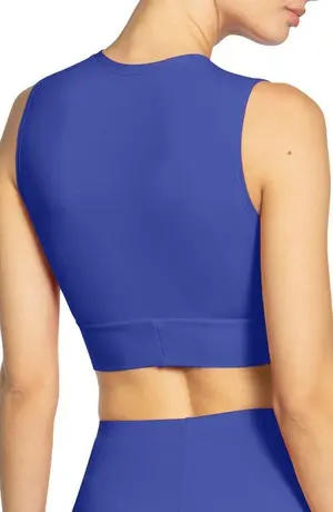 Robin Piccone Ava Longline Knot Front Bikini Top - Ube