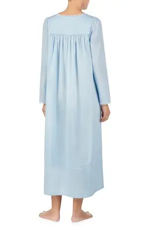 Eileen West Long Sleeve Nightgown - Solid Blue