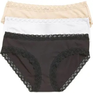 Natori Bliss 3-pack Cotton Blend Briefs - Black/cafe/white