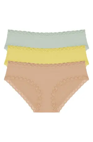 Natori Bliss 3-pack Cotton Blend Briefs Dew/ Yellow/ Cf
