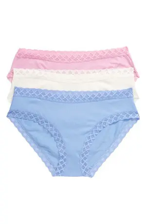 Natori Bliss 3-pack Cotton Blend Briefs Ivory Pack