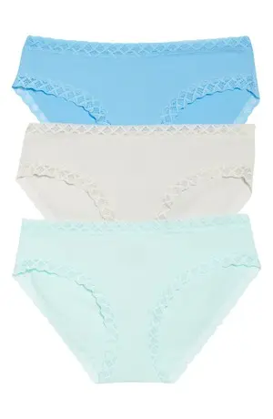 Natori Bliss 3-pack Cotton Blend Briefs Jul/ Ln/ Blu