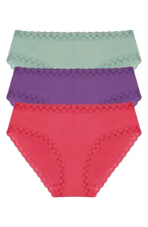 Natori Bliss 3-pack Cotton Blend Briefs Succulent/ Ube/ Dragon Fruit