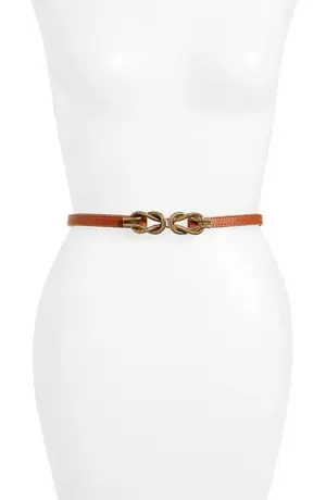 RAINA BELTS Raina Lillian Leather Belt Cognac Brown