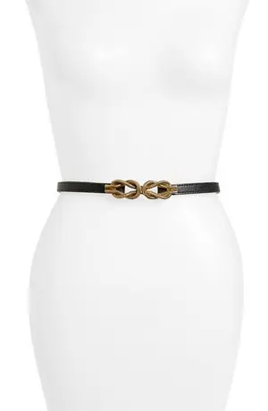 RAINA BELTS Raina Lillian Leather Belt Jet Black