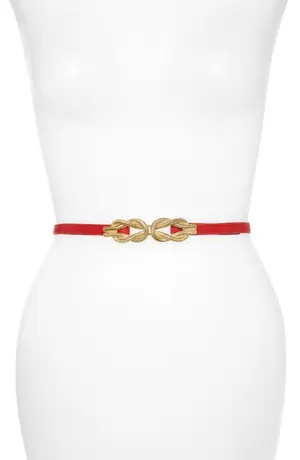 RAINA BELTS Raina Lillian Leather Belt Red
