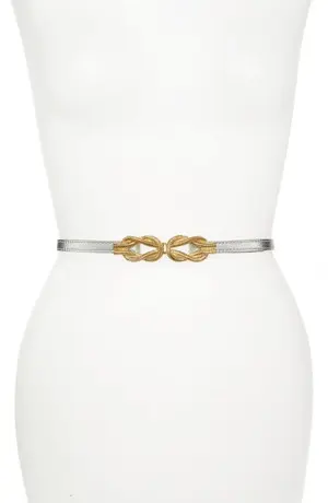 RAINA BELTS Raina Lillian Leather Belt Silver