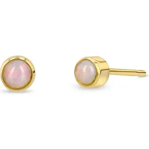 Zoe Chicco Gemstone Stud Earrings - 14k Yellow Gold