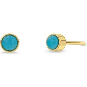 Zoe Chicco Gemstone Stud Earrings - Turquoise