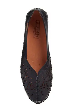 Pikolinos Jerez Perforated Loafer - Black Leather
