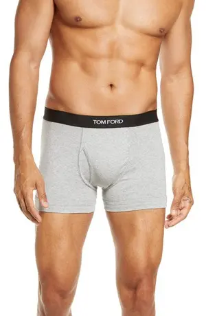 TOM FORD 2-pack Cotton Jersey Boxer Briefs - Grey Melange