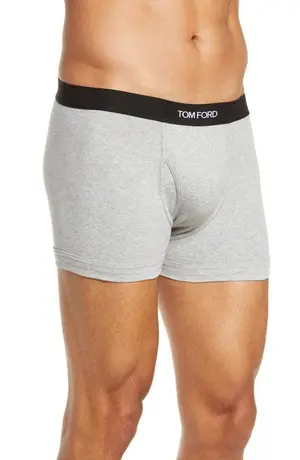 TOM FORD 2-pack Cotton Jersey Boxer Briefs - Grey Melange