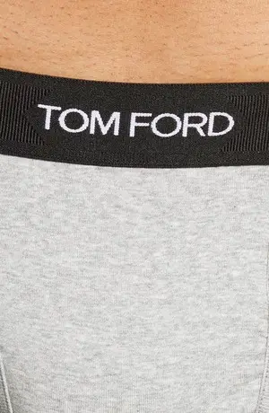 TOM FORD 2-pack Cotton Jersey Boxer Briefs - Grey Melange