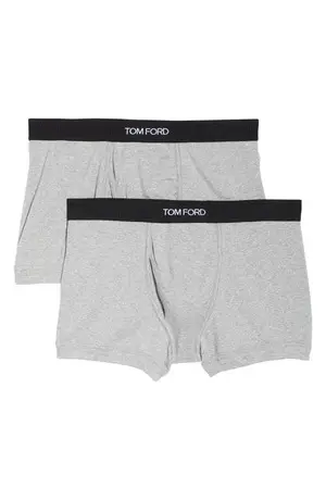 TOM FORD 2-pack Cotton Jersey Boxer Briefs Grey