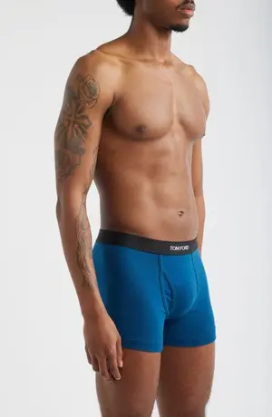 TOM FORD 2-pack Cotton Jersey Boxer Briefs - Navy/ocean Blue