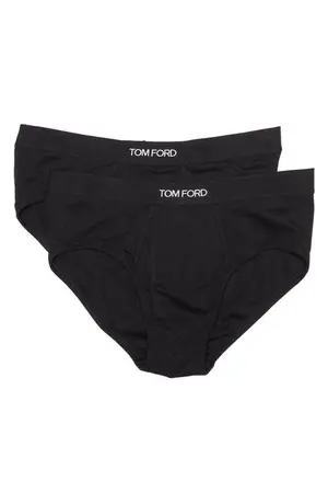 TOM FORD 2-pack Cotton Stretch Jersey Briefs - Black
