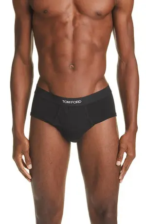 TOM FORD 2-pack Cotton Stretch Jersey Briefs - Black