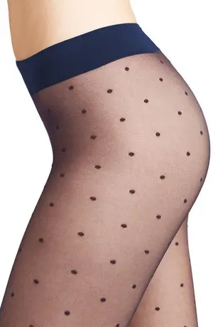 Falke Polka Dot Tights - Marine