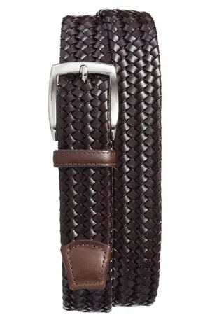 Torino Woven Leather Belt - Brown