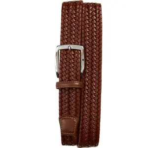 Torino Woven Leather Belt Cognac