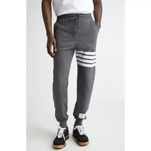 Thom Browne Stripe Jogger Pants - Dark Grey
