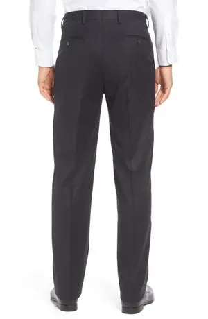 Berle Lightweight Flannel Classic Fit Trousers - Charcoal