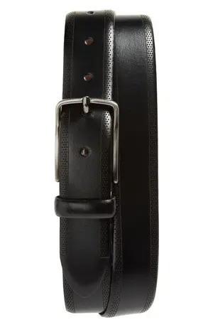 Johnston & Murphy Johnston & Murphy Perforated Leather Belt Black Leather