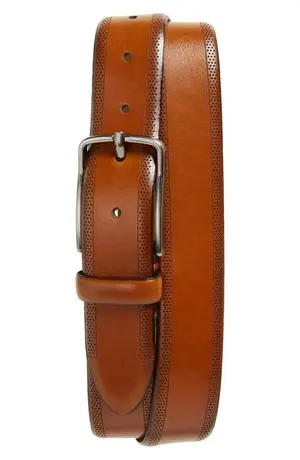 Johnston & Murphy Johnston & Murphy Perforated Leather Belt Tan Leather